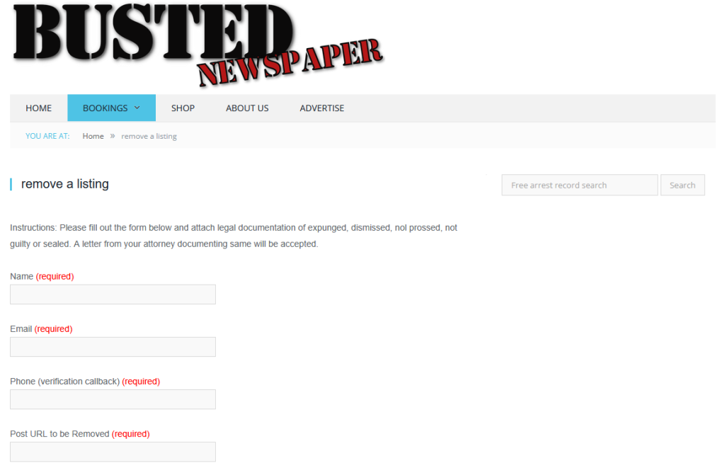 How to Remove Your Mugshot from BustedNewspaper.com